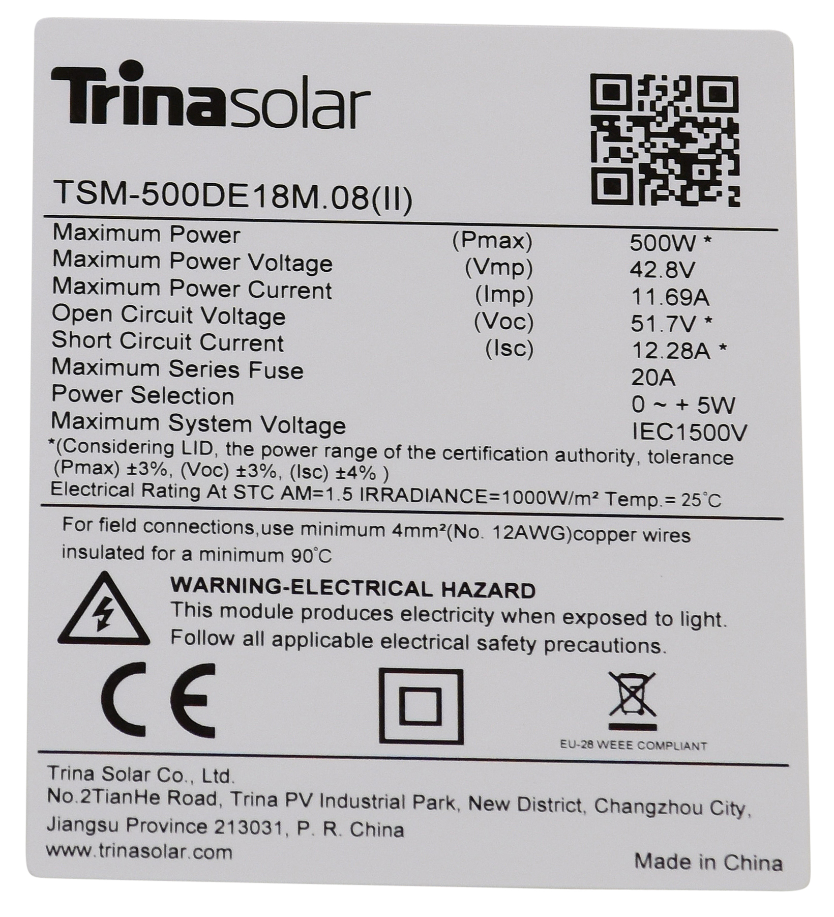 TRINA SOLAR VERTEX 500W TRIPLE-CUT SILVER FRAME TSM-500-DE18M(II) 2024| OCU