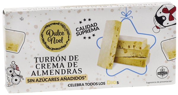 DULCE NOEL (DIA) TURRÓN DE CREMA DE ALMENDRAS SIN AZÚCARES AÑADIDOS ...