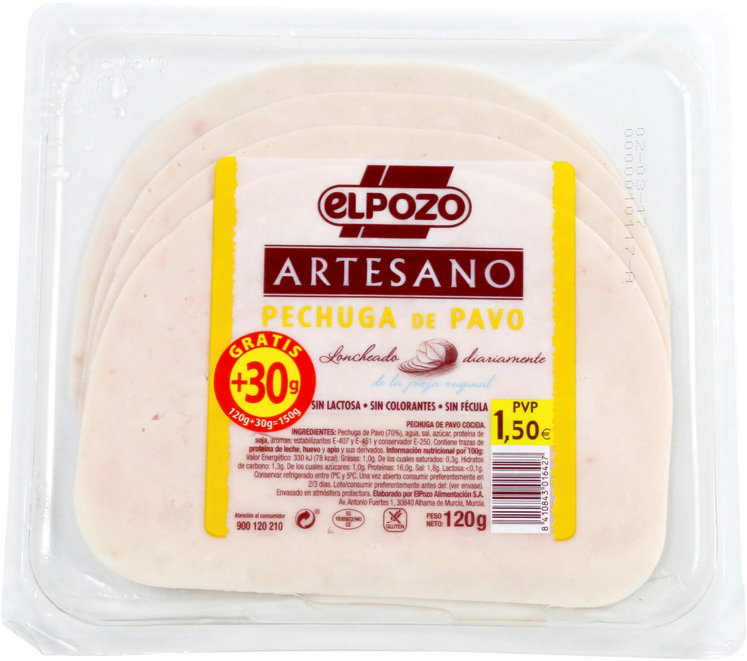 Pavo cocido EL POZO Artesano Pechuga de Pavo: detalles y precios del ...