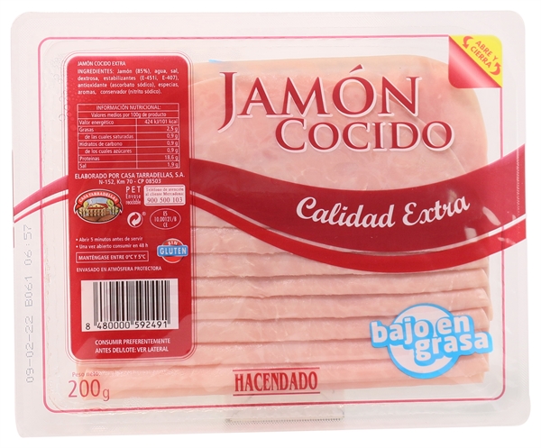 HACENDADO (MERCADONA) JAMÓN COCIDO EXTRA | OCU