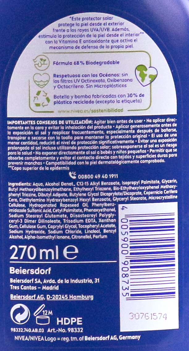Test y Opiniones NIVEA SUN PROTEGE & HIDRATA SPF 50+ | OCU
