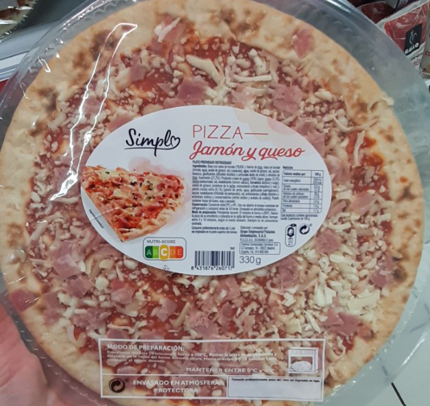 SIMPL (CARREFOUR) PIZZA JAMÓN Y QUESO : análisis y opiniones | OCU