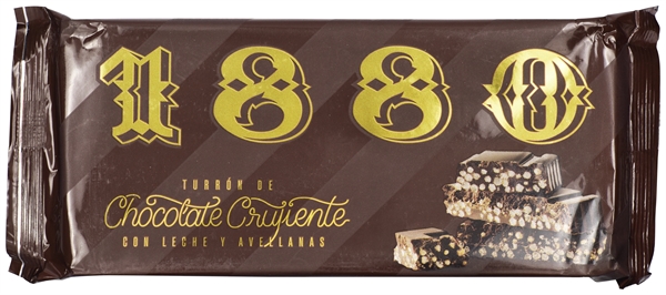 1880 TURRÓN DE CHOCOLATE CRUJIENTE CON LECHE Y AVELLANAS : análisis y ...