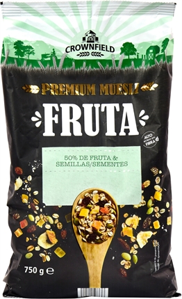CROWNFIELD (LIDL) PREMIUM MUESLI FRUTA.: valor nutricional