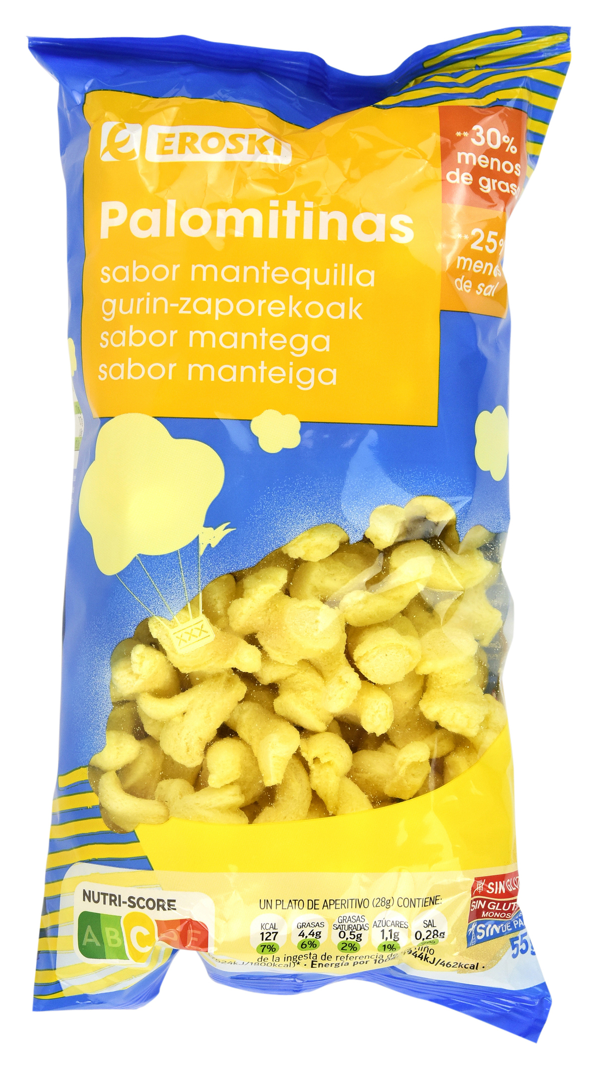 Características de EROSKI PALOMITAS SABOR MANTEQUILLA