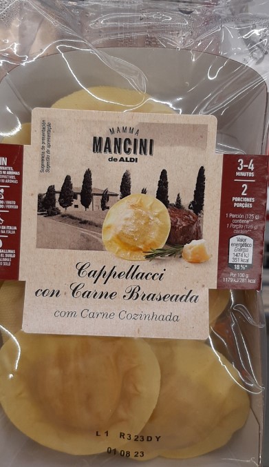 Pasta MAMMA MANCINI (ALDI) CAPELLACCI CON CARNE BRASEADA: todos los ...