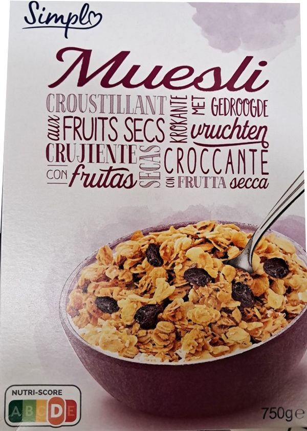 SIMPL (CARREFOUR) MUESLI CRUJIENTE CON FRUTAS SECAS : análisis y ...