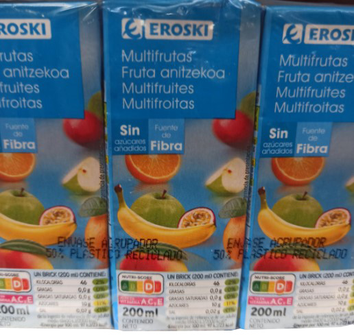 EROSKI MULTIFRUTAS SIN AZÚCARES AÑADIDOS | OCU
